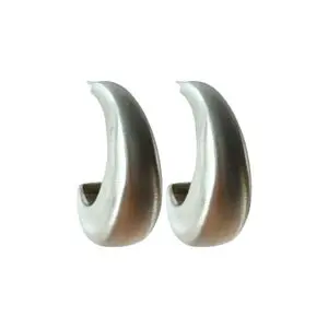 LINYA JEWELLERY Bony Domed Hoop Earrings - Silver
