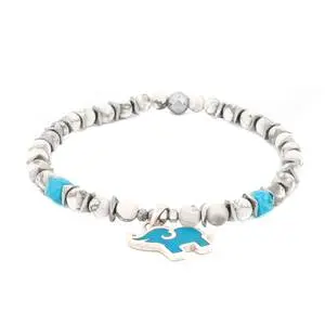 EBRU JEWELRY Silver / Blue Elephant Soul Turquoise Bracelet Turquoise - Silver/blue
