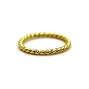 VICSTONENYC FINE JEWELRY Rope Yellow Solid Ring Handmade - Gold
