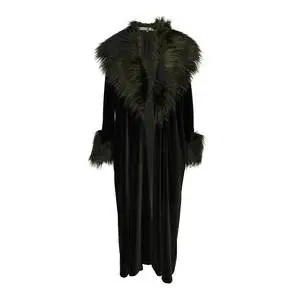 JENNAFER GRACE Faux Fur Trimmed Velvet Jacket