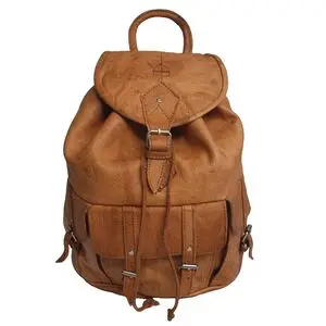BERBER LEATHER Neutrals / The Larache Large Rucksack In Tan