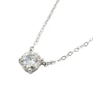 HARFI White / Silver Diamond Moissanite Crystal Sterling Silver Necklace - White/silver