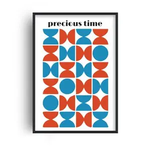 FANCLUB Blue / Red Precious Time Giclée Retro Art Print A2 - Blue/red