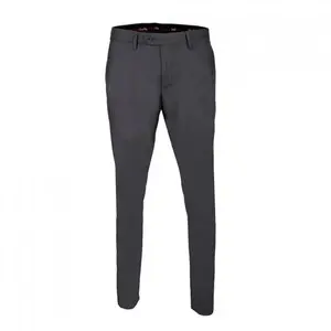 DAVID WEJ Charcoal Slim Fit Trousers With Belt Loops