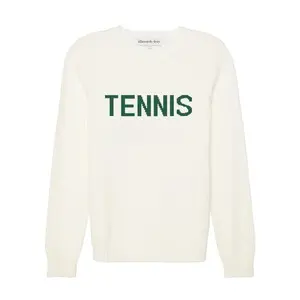 ELLSWORTH + IVEY Classic Tennis Crewneck Ivory And Green