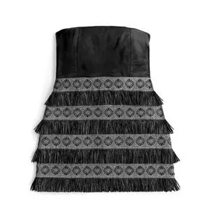 VICTORIA SLAVINSKAIA Leather Strapless Evening Dress - Black