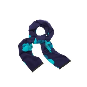 Saachi Fresh Floral Reversible Scarf - Blue