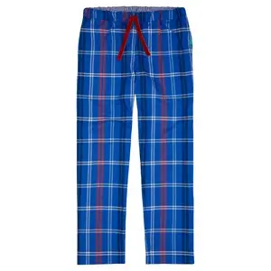 LOUNGERS Blue / White / Red Soft, Breathable Organic Brushed Cotton Loungewear Trousers In Red, Blue, And White - Blue/white/red