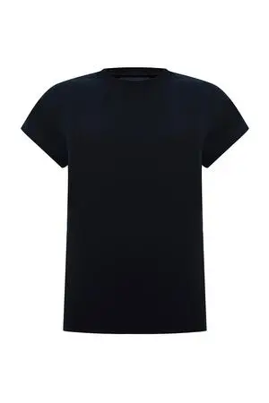 EXQUISE Nyomi Crew Neck Short Sleeve Blouse - Black