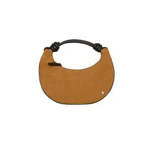 SUUD COLLECTION Tan Rope Knot Detail Suede Bag