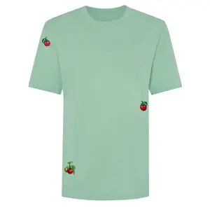 INGMARSON Tomatos Embroidered Organic Cotton T-shirt - Green