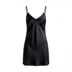VIMISSIA Bubble Silk Slip Dress - Black