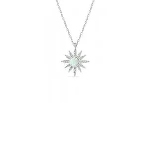 SPERO LONDON White Opal Sun Sterling Necklace - Silver