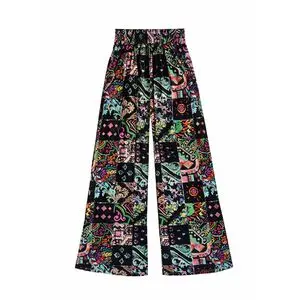 INTROVERTIE VIENNA Johnny Silk Stretch Palazzo Pants Azulejo
