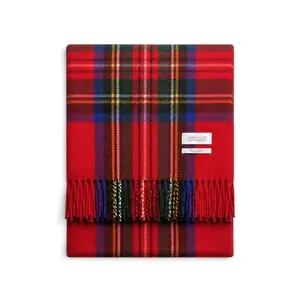 LOOM & COVE Royal Stewart 100% Recycled Wool Tartan Blanket - Red