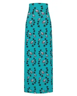 SOPHIE CAMERON DAVIES Teal Floral Maxi Jersey Skirt - Green