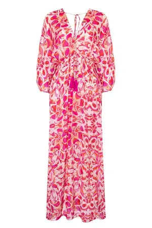 SOPHIA ALEXIA Floral Fusion Capri Kimono - Red