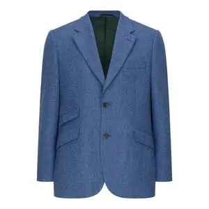 TRIONA Light Herringbone James Classic Gents Tweed Jacket - Blue