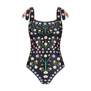 JESSIE ZHAO NEW YORK Day/night Garden Reversible One-piece Swimsuit - Black
