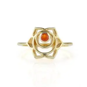 CHARLOTTE'S WEB JEWELLERY Sacral Chakra Vermeil Ring Carnelian - Gold