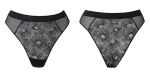 BOTT LINGERIE Crush Lace Tanga Thong – Shadow - Black