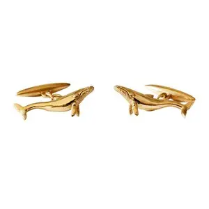 LEE RENEE Blue Whale Cufflinks - Gold
