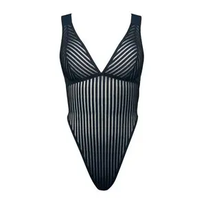 MONIQUE MORIN LINGERIE Vertigo X Back Bodysuit - Black