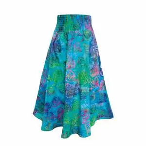 FROCK TALES Midi Skirt In Waterside Print - Blue