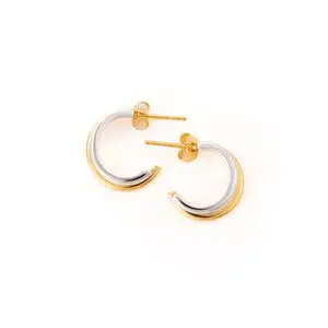 BELINDA JEWELZ Zoey Mixed Metal Hoops - Gold