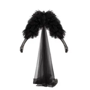 LIA ARAM Ruffle Glove Train Cape