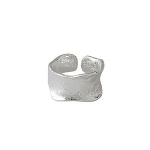 JANUS EDINBURGH Paria Achmelvich Brush Stroke Textured Chunky Open Ring - Silver