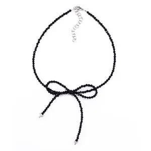 MINERALGEMS ✩ STUDIO Onyx Bow Necklace - Black