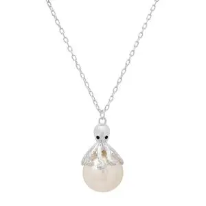 KYLIE HARPER Sterling Pearl Octopus Pendant Necklace - Silver