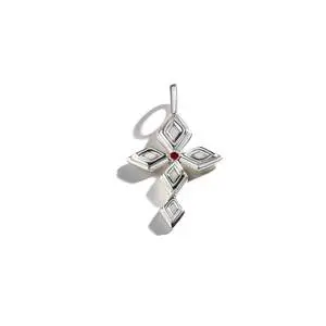 RRAINE JEWELRY Cross Pendant / Garnet - Silver