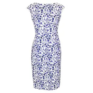 ALIE STREET LONDON Blue / White Petite Pippa Shift Dress In Indigo Ink Blue - Blue/white