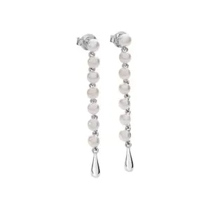 LUCY QUARTERMAINE Solid Sterling Royal Pearl Drop Earrings - Silver