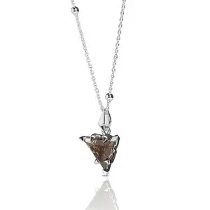 KASUN LONDON Trillion Pendant Silver & Smokey Topaz - Gray
