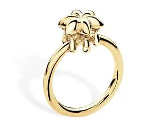LUCY QUARTERMAINE Drop Petal Ring Gold - Silver