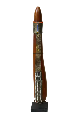 Botanical Boys Vintage Beaded Maasai Calabash Kenya Fifty Two Five - Brown