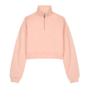 VELD Runyon Cropped Quarter-zip Sweatshirt - Pink