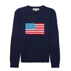 ELLSWORTH + IVEY Classic American Flag Crewneck Navy - Blue