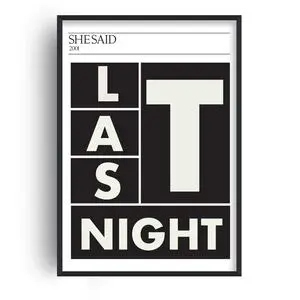 FANCLUB Last Night Giclée Retro Art Print A2 - Black