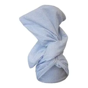 ROMER MILLINERY Twisturban Headscarf - Blue/white