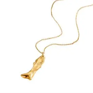 POSH TOTTY DESIGNS Small Fortune Fish Pendant Necklace - Gold