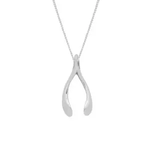 KATIE MULLALLY Tiny Sterling Wishbone Necklace - Silver