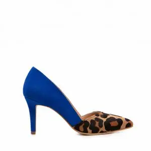 THE 5TH ELEMENT Ava Suede & Leopard Print Pumps - Blue