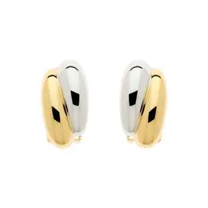 EMMA HOLLAND JEWELLERY Gold / Silver Gold & Platinum Curve Clip Earrings - Gold/silver