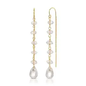HEATHER HAWKINS Gold-filled Crystal Quartz Threader Earrings - Yellow
