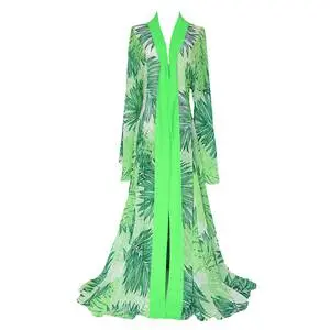 AK ROYALTY RESORTWEAR Carol Kimono Palm - Green