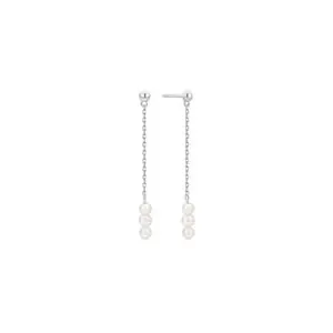 VANCHI Eden Trio Pearl Drop Earrings - Silver